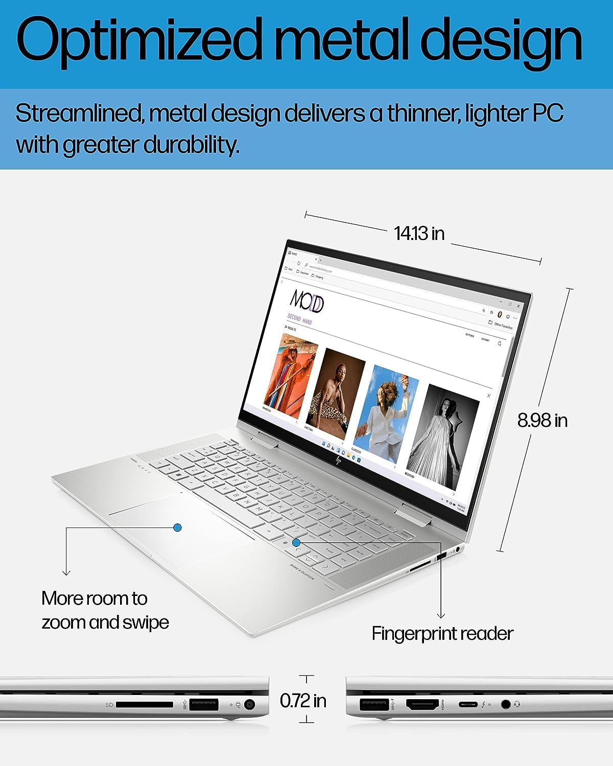 HP 2023 Flagship Envy x360 2 in 1 15.6" Touchscreen Laptop, Intel Core i7-1260P(Beat i9-11980HK), 64GB RAM, 2TB PCIE SSD, Backlit Keyboard, Fingerprint, Stylus Pen, Window 11 Pro, Silver