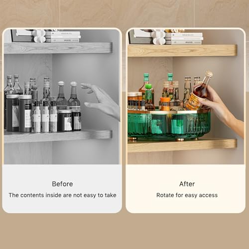 Camidy Lazy Susan Cabinet Organizer 10. 6 Clear Plastic Rotating Spice Rack Lazy Susan Turntable Spin Organizer for Kitchen Cabinet Pantry