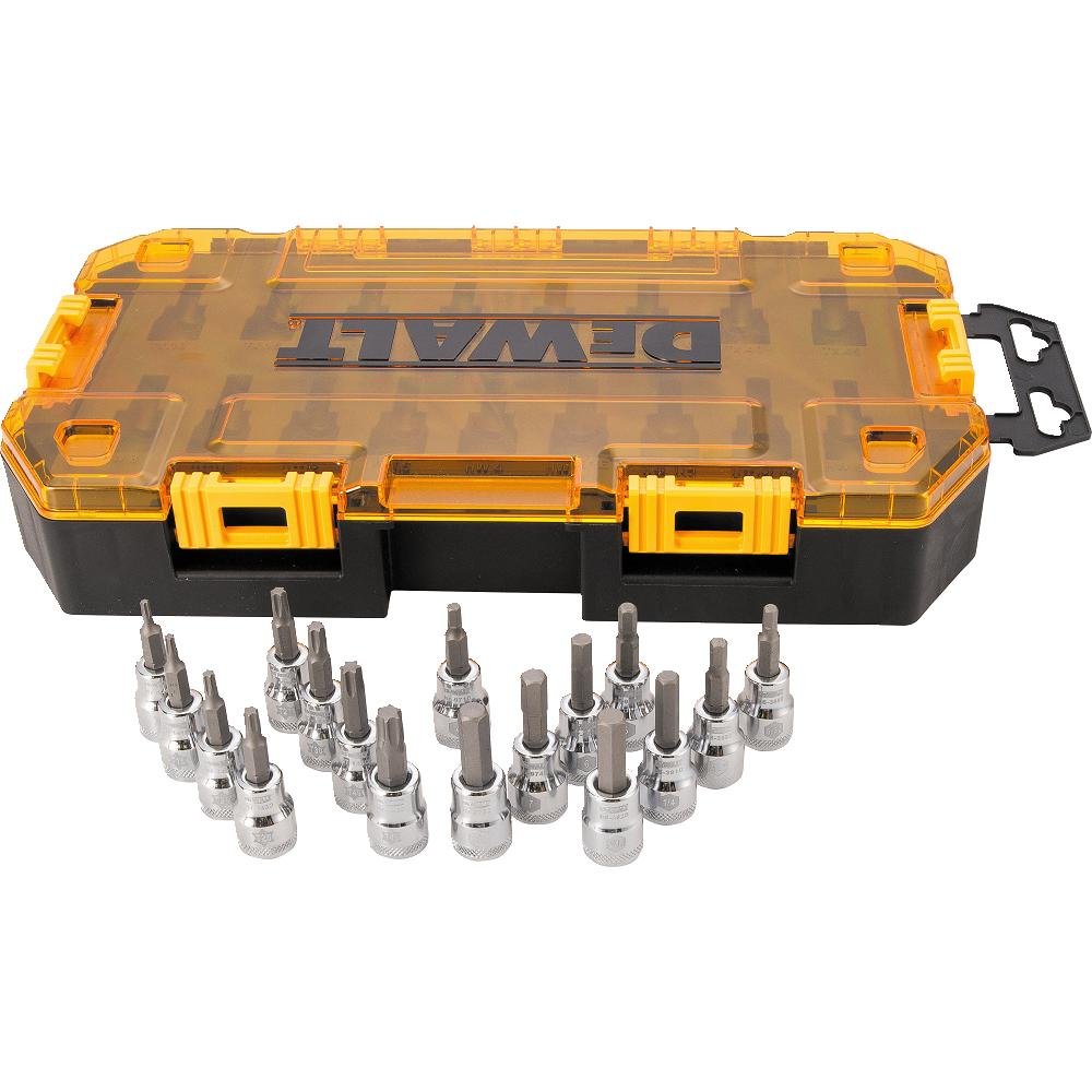 DEWALT Drive Bit Socket Set, 3/8" Drive, SAE/Metric, 17-Piece (DWMT73806) & Impact Driver Ready 3-Piece Socket Adapter Set DW2541IR, DW2542IR, DW2547IR