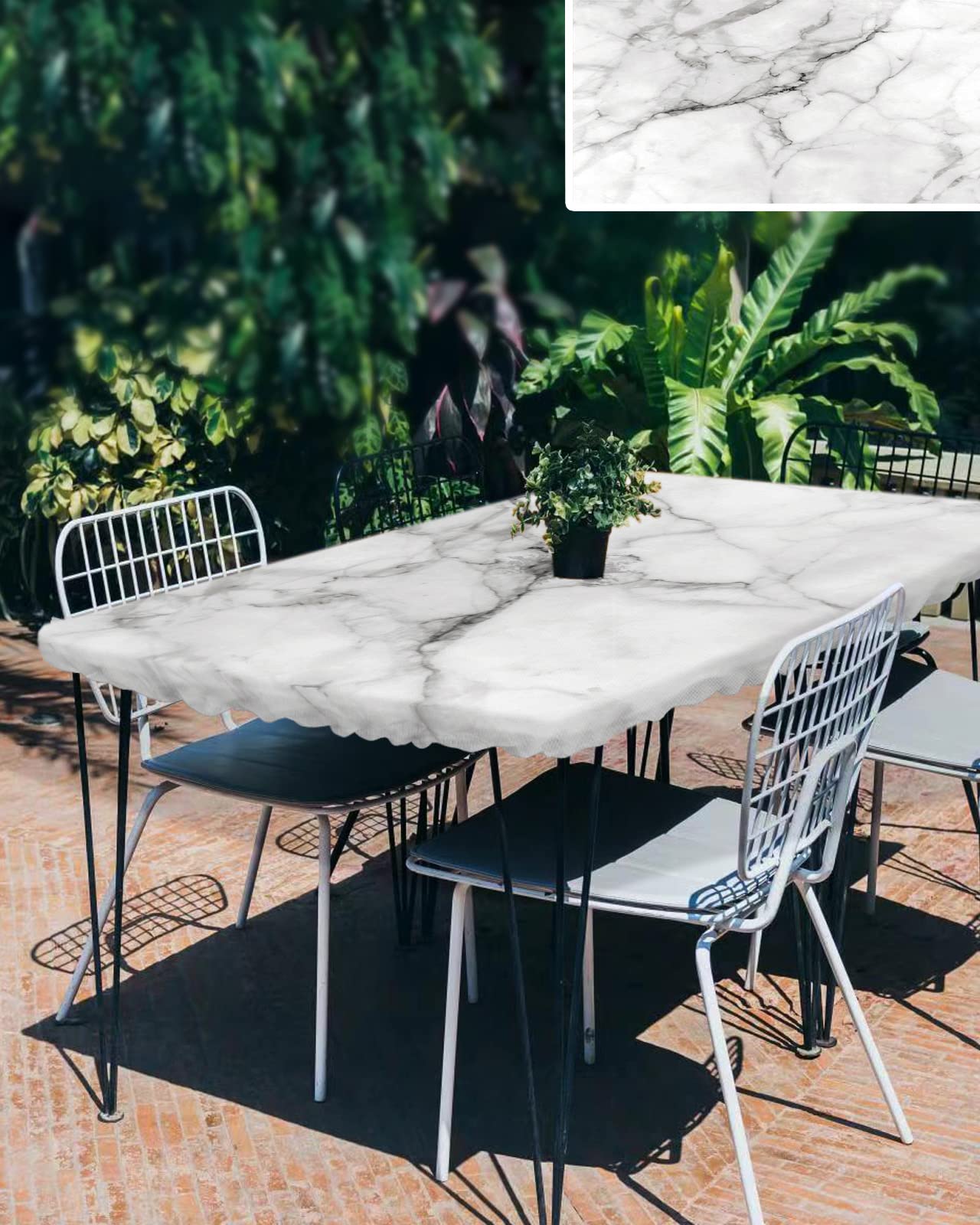 Fitted Table Cover for 4ft Rectangle Tables White Abstract Marble Art Elastic Edge Waterproof Tablecloth Cover for Indoor Outdoor Patio Garden Kitchen Tabletop Decor Grey Stone Nature Agate