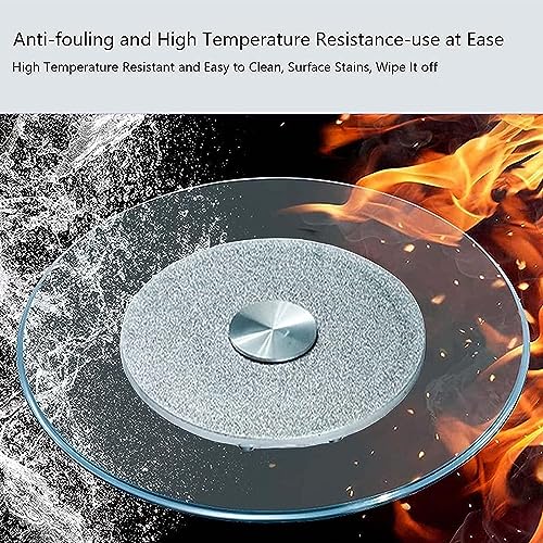 Lazy Susans Turntable 10mm Tempered Glass Lazy Susan Heavy Duty Turntable Round Dining Table Swivel Large Tabletop Serving Plate ,20-47in Kitchen Dining Table Rotating Tray, Aluminum Alloy Bearing (C