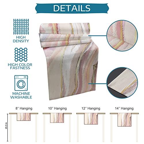 Lsrtoss Pink Yellow Ombre Table Runner 48 Inches Long Farmhouse Dress Scarves, Modern Marble Abstract Art Geometric Dining Tablerunner for Coffee Table/Kitchen Island/Party Décor, 13" x 48"