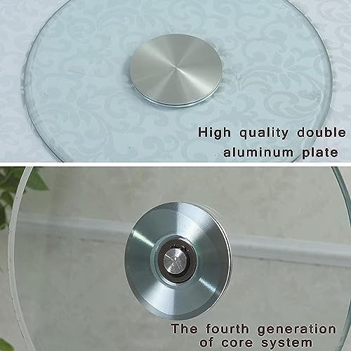 Lazy Susans Turntable 10mm Tempered Glass Lazy Susan Heavy Duty Turntable Round Dining Table Swivel Large Tabletop Serving Plate ,20-47in Kitchen Dining Table Rotating Tray, Aluminum Alloy Bearing (C