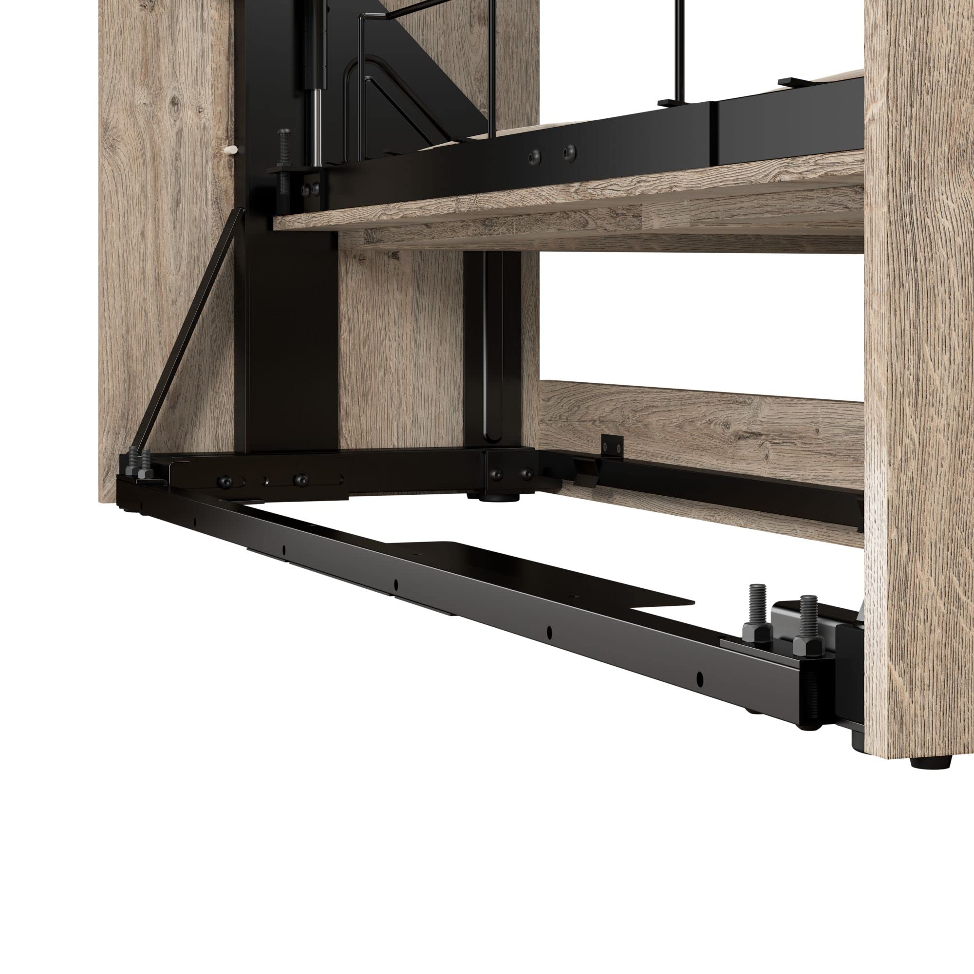 Bestar Pur Murphy, Space-Saving Wall Bed for Multipurpose Room, Queen, Rustic Brown