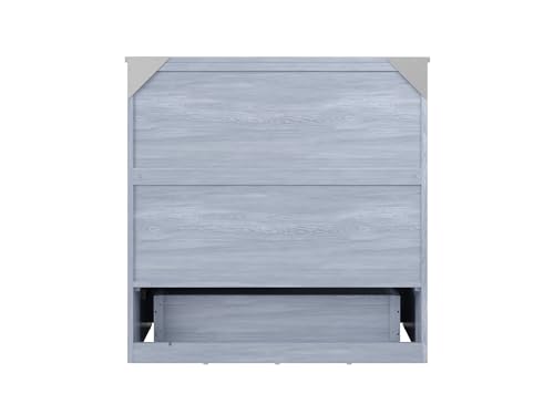 AFI Northfield Twin XL Size Murphy Bed Chest with Mattress, Storage, & Built-in Charger in Driftwood