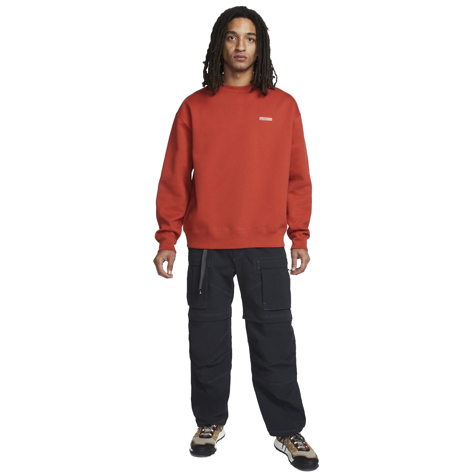 Nike ACG Therma-FIT Men's Crew (as1, Alpha, m, Regular, Regular, Cinnabar/Black/Summit White)