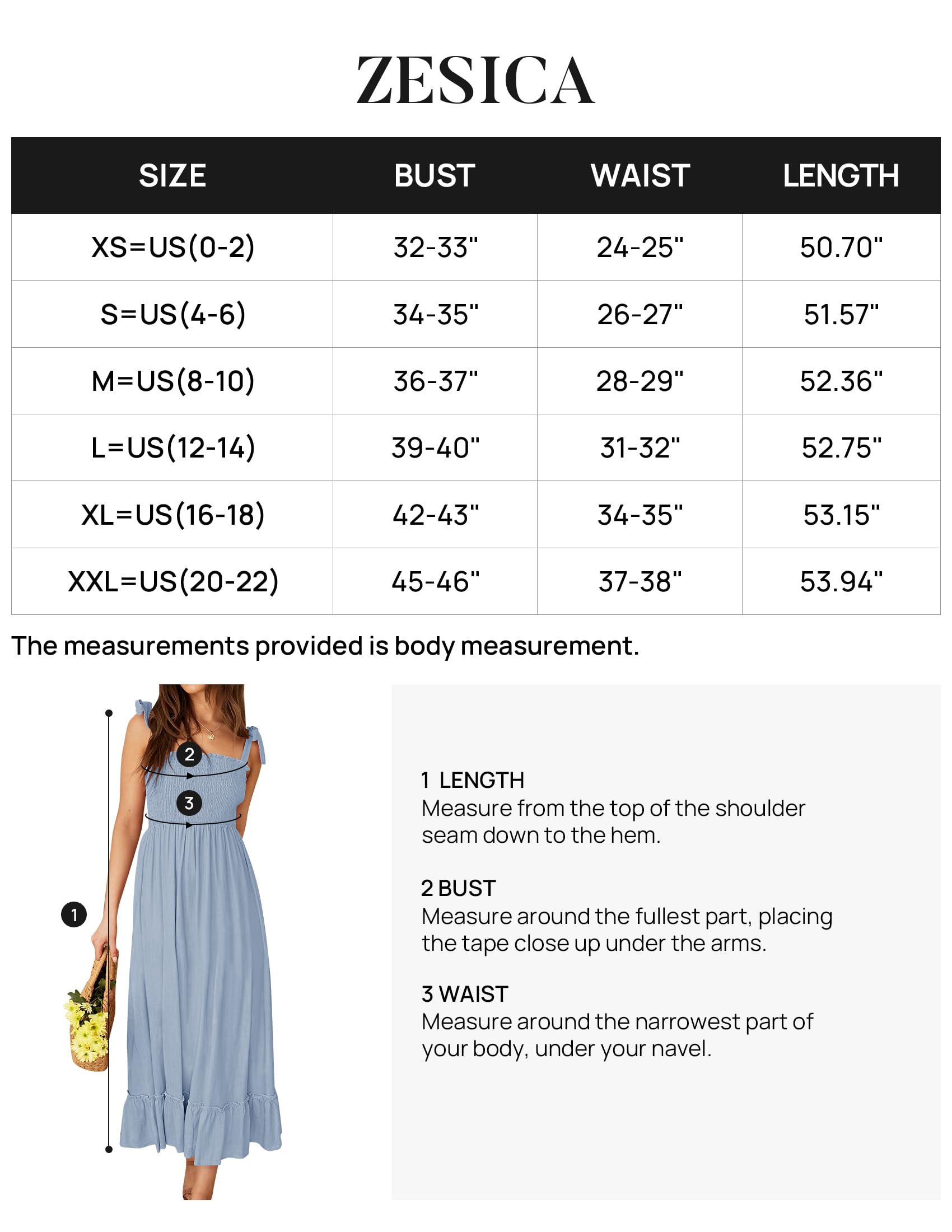 ZESICA Women's 2025 Summer Boho Spaghetti Strap Square Neck Solid Color Ruffle A Line Beach Long Maxi Dress,Blue,Small