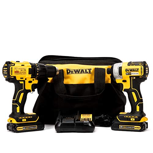 DCK277C2 20V MAX Cordless Compact Brushless Drill/Driver and Impact Combo Kit (2-Tool w/ 2 Batteries 1.3Ah, Charger, and Soft Bag)