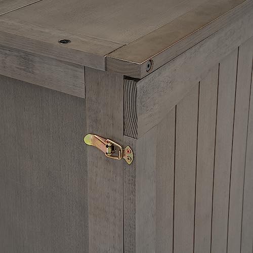 DEYOBED Wooden Queen Size Murphy Bed Frame, Folding Sofa Beds with Bilt-in Charging Station and Large Drawer, Space Saving, Antique Gray