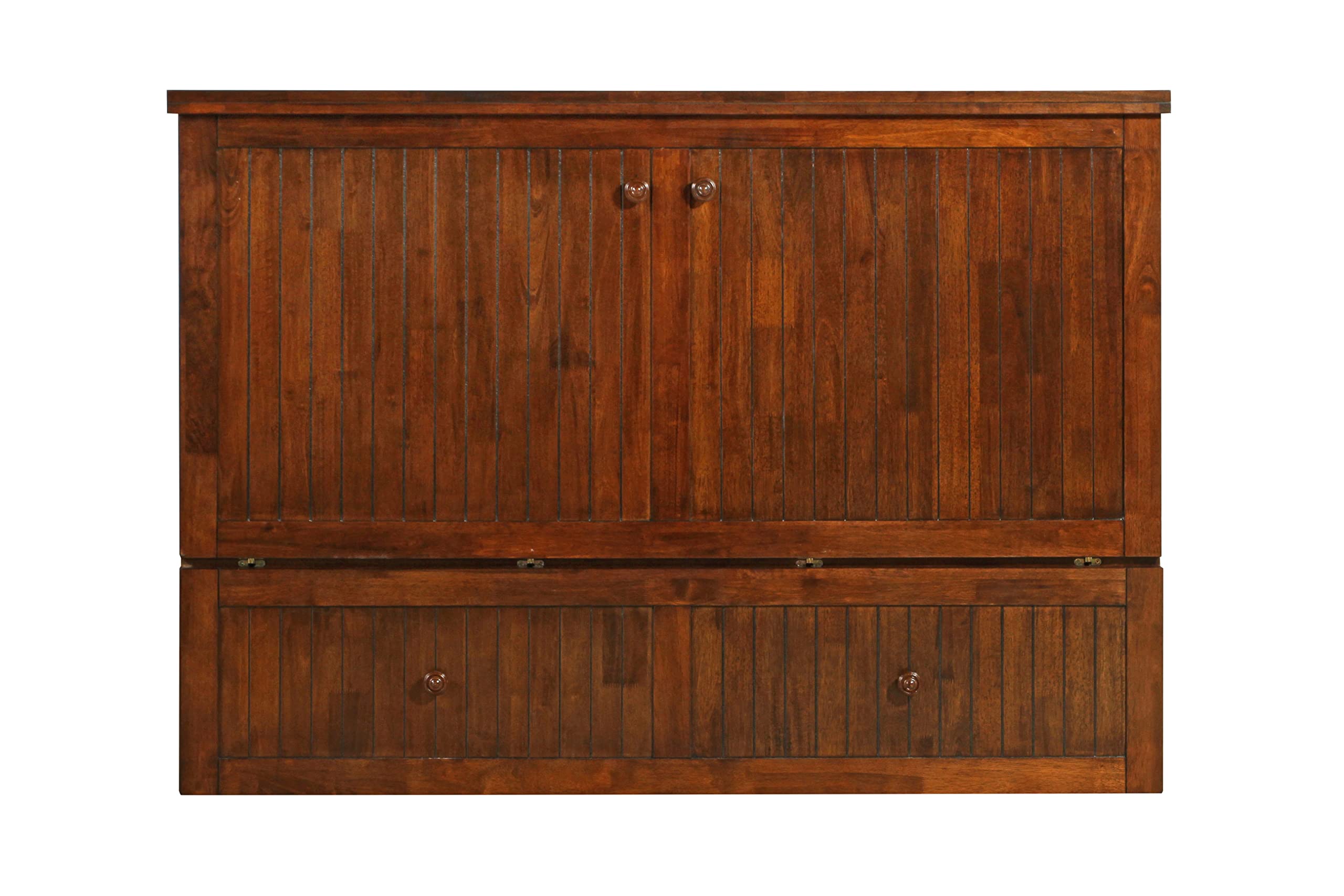 Murphybedz Tuscany Murphy Cabinet Chest Bed with Charging Station 6 Inch, Queen (Tobacco)