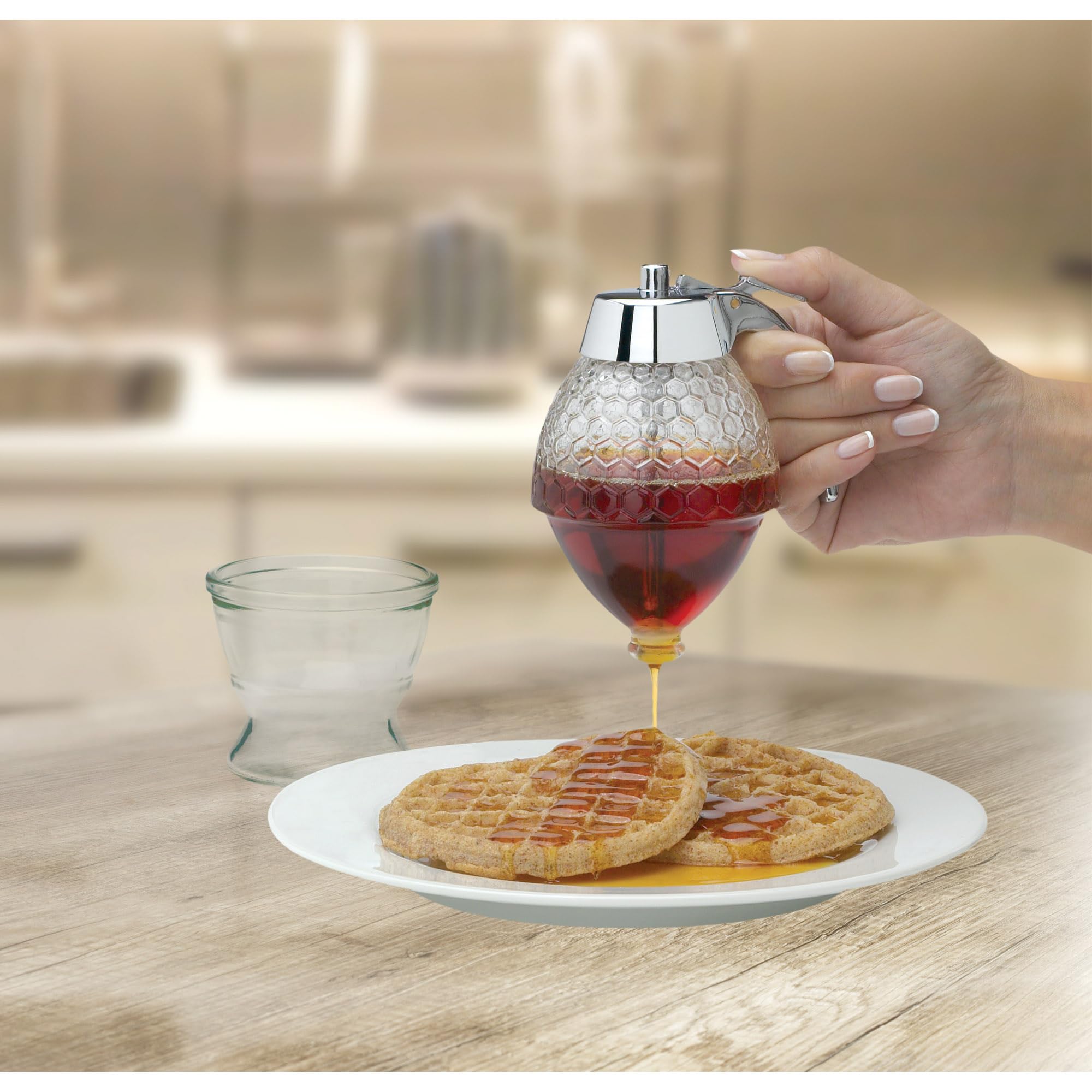 Mrs. Anderson’s Baking Syrup Honey Dispenser, Glass with Storage Stand, 8-Ounce Capacity