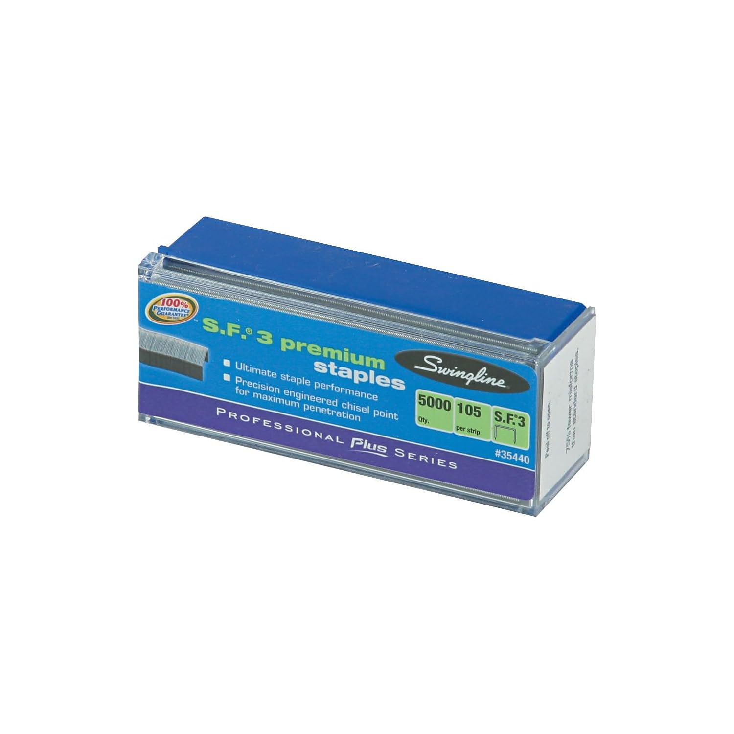 Swingline Staples, S.F. 3, Premium, 1/4" Length, Half Strips, Jam Free Staples for Swingline Stapler Heavy Duty, Perfect for Home Office Supplies, 25 Sheet Capacity, 105/Strip, 5000/Box, 1 Box (35440)