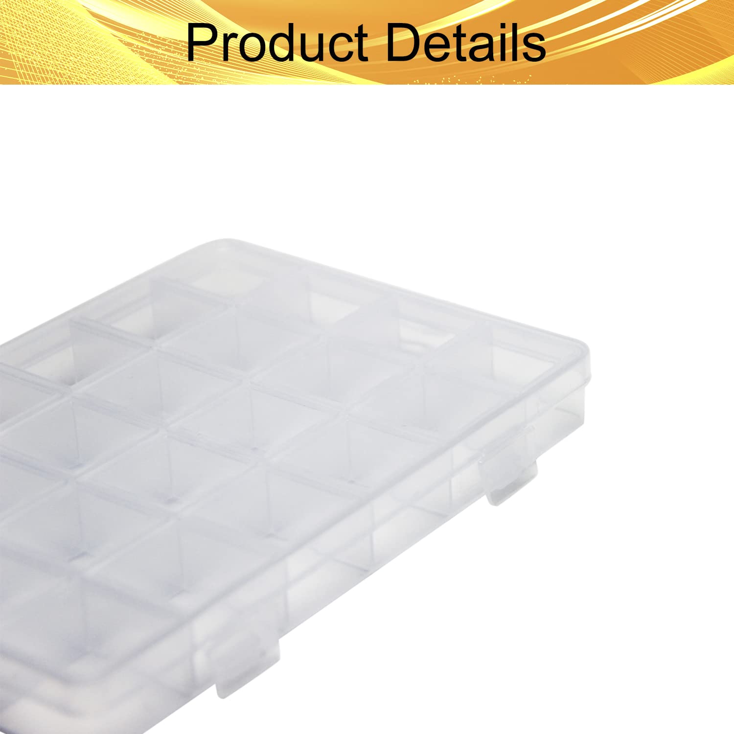 Juvielich Clear Plastic Organizer Box,24 Fixed Grids Storage Container Jewelry Box for Beads Art DIY Crafts Jewelry Fishing Tackles 7.56"x5.31"x0.87"(LxWxH) 1PCS
