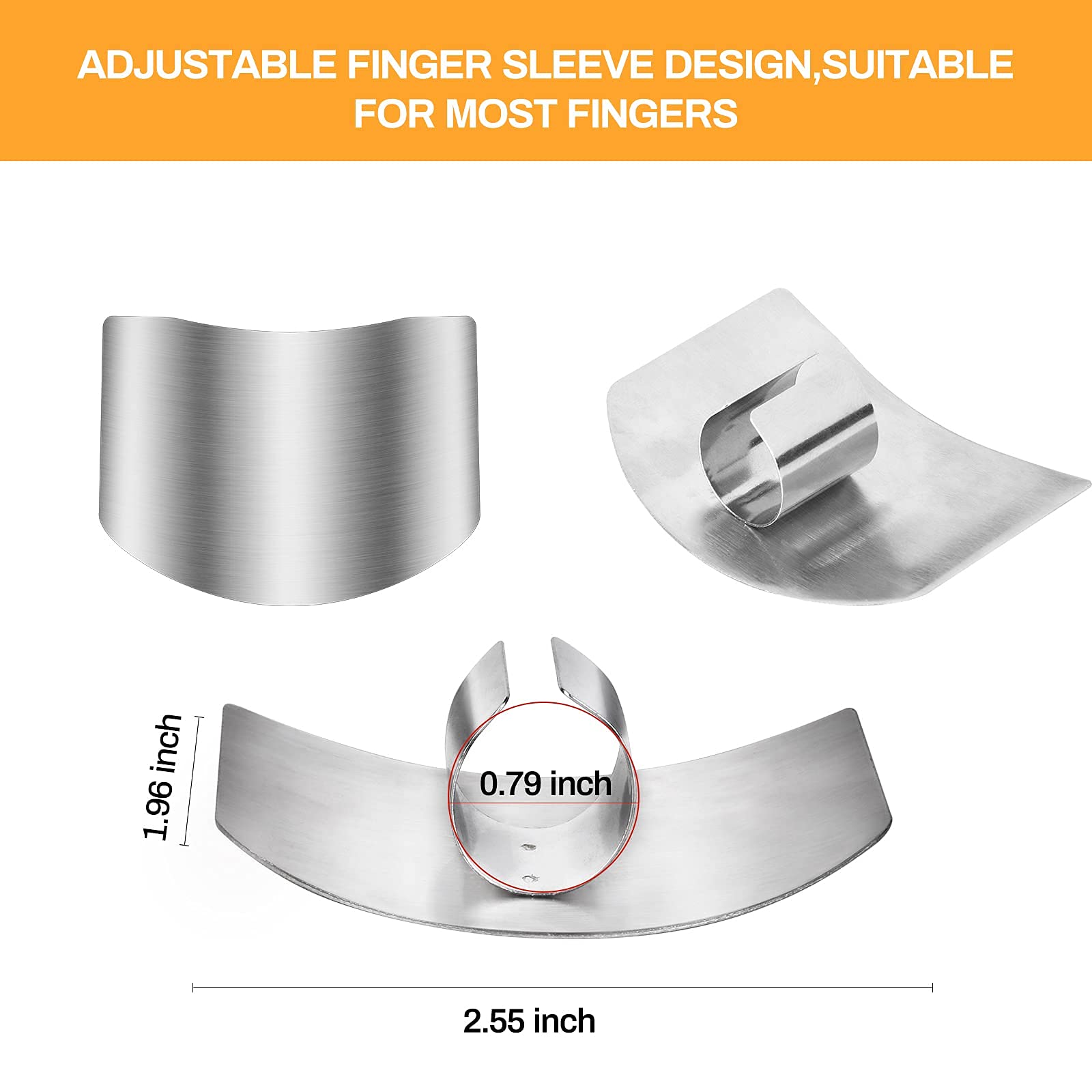 WOPIOYEN Finger Guards for Cutting Guards , 4 Pieces of Stainless Steel Finger Guards , Knife Guards for Cutting, Dicing and Slicing, Kitchen Tool Thumb Guards for Chopping