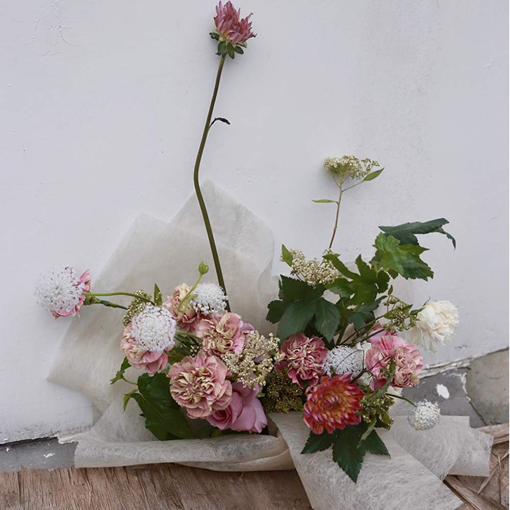 BBJ WRAPS Korean Wrapping Paper Gift Flower Wrapping Cotton Waterproof Bouquet Packaging Tissue Paper Florist Supplies 15 Sheets, 22.8 x 22.8 Inch (Champagne)