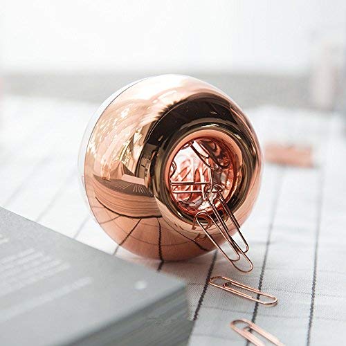 MultiBey NE0600607 Light Luxury Fashion Paper Clips, Rose Gold Edition, In Round Paper Clip Holder With Magnetic Lid, 28 mm, 100 Piece Per Box