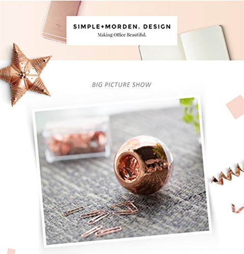 MultiBey NE0600607 Light Luxury Fashion Paper Clips, Rose Gold Edition, In Round Paper Clip Holder With Magnetic Lid, 28 mm, 100 Piece Per Box