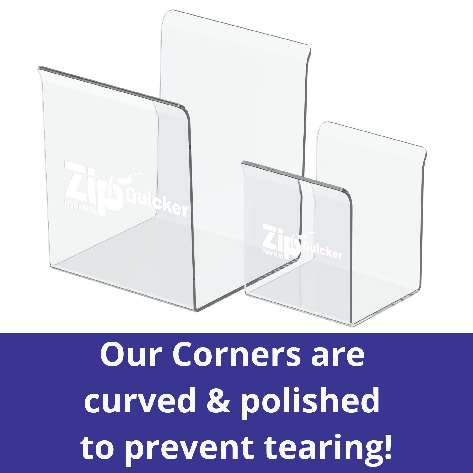 Zip Quicker Ziplock Bag Holder/Food Storage Bag Stand/Baggy Rack Holder/Hands-Free to Pour Leftovers/Filling Zip Lock Freezer Bag Stand/Bag Prep/Comes with both Gallon & Quart Sizes
