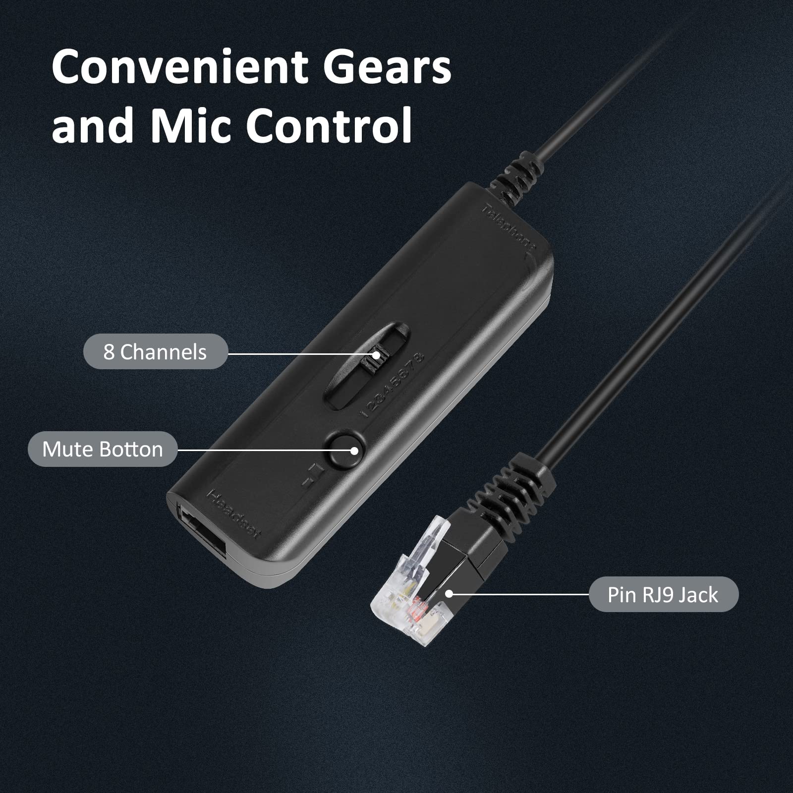 AGPTEK® Hands-Free Call Center Noise Cancelling Corded Monaural Headset Headphone for Desk Telephone with 4-Pin RJ9 Crystal Head