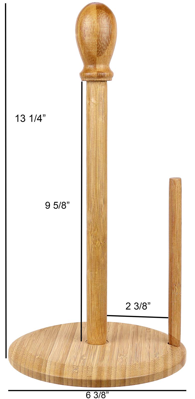 Greenco Counter Top Bamboo Paper Towel Holder, Perfect for Kitchen & Bathroom Organization & Decor, Fits of Paper Towels