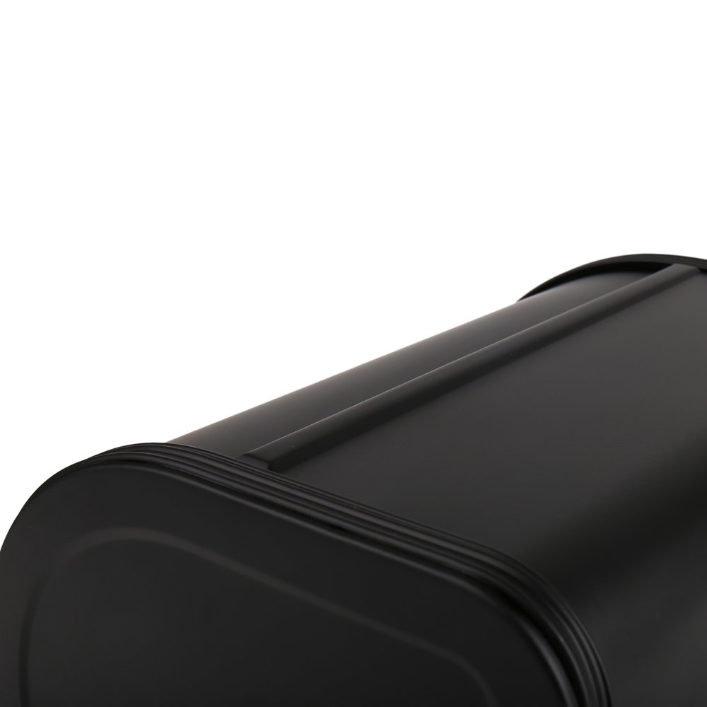 X458 Metal Bread Box/Bin/kitchen Storage Containers with Roll Top Lid (Black)