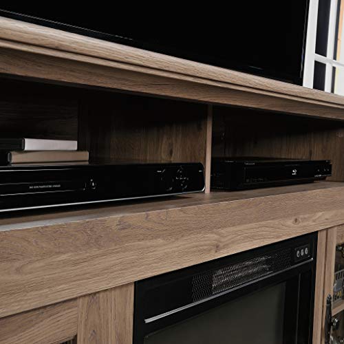 Sauder Barrister Lane Media Fireplace, for TVs up to 60", Salt Oak finish