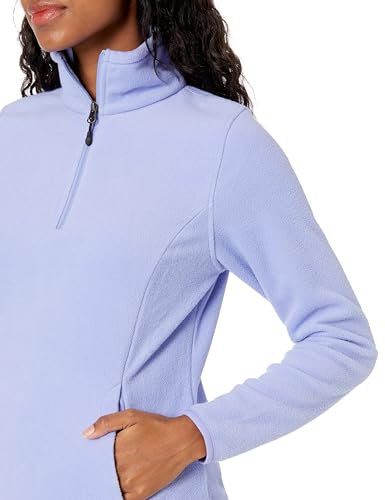 Amazon Essentials Women's Classic-Fit Long-Sleeve Quarter-Zip Polar Fleece Pullover Jacket - Discontinued Colors, Lilac, Large