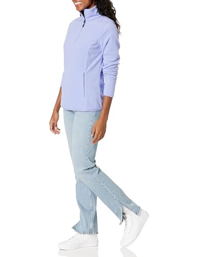 Amazon Essentials Women's Classic-Fit Long-Sleeve Quarter-Zip Polar Fleece Pullover Jacket - Discontinued Colors, Lilac, Large
