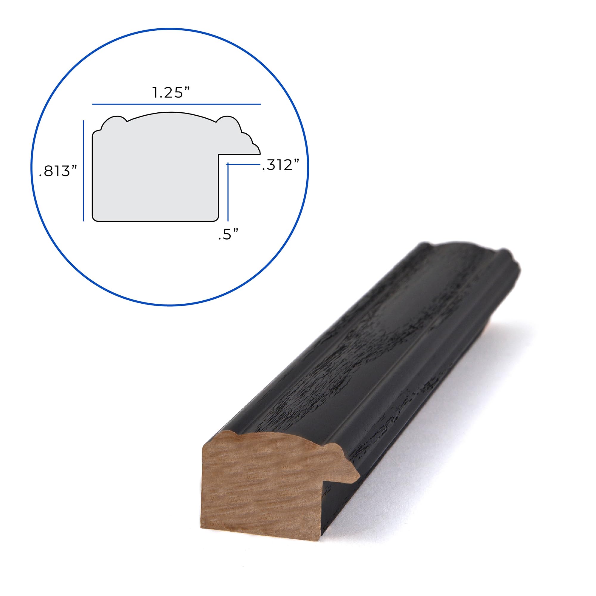 ArtToFrames 15x19 inch Black Stain on Solid Red Oak Wood Picture Frame, 2WOM0066-59504-YBLK-15x19