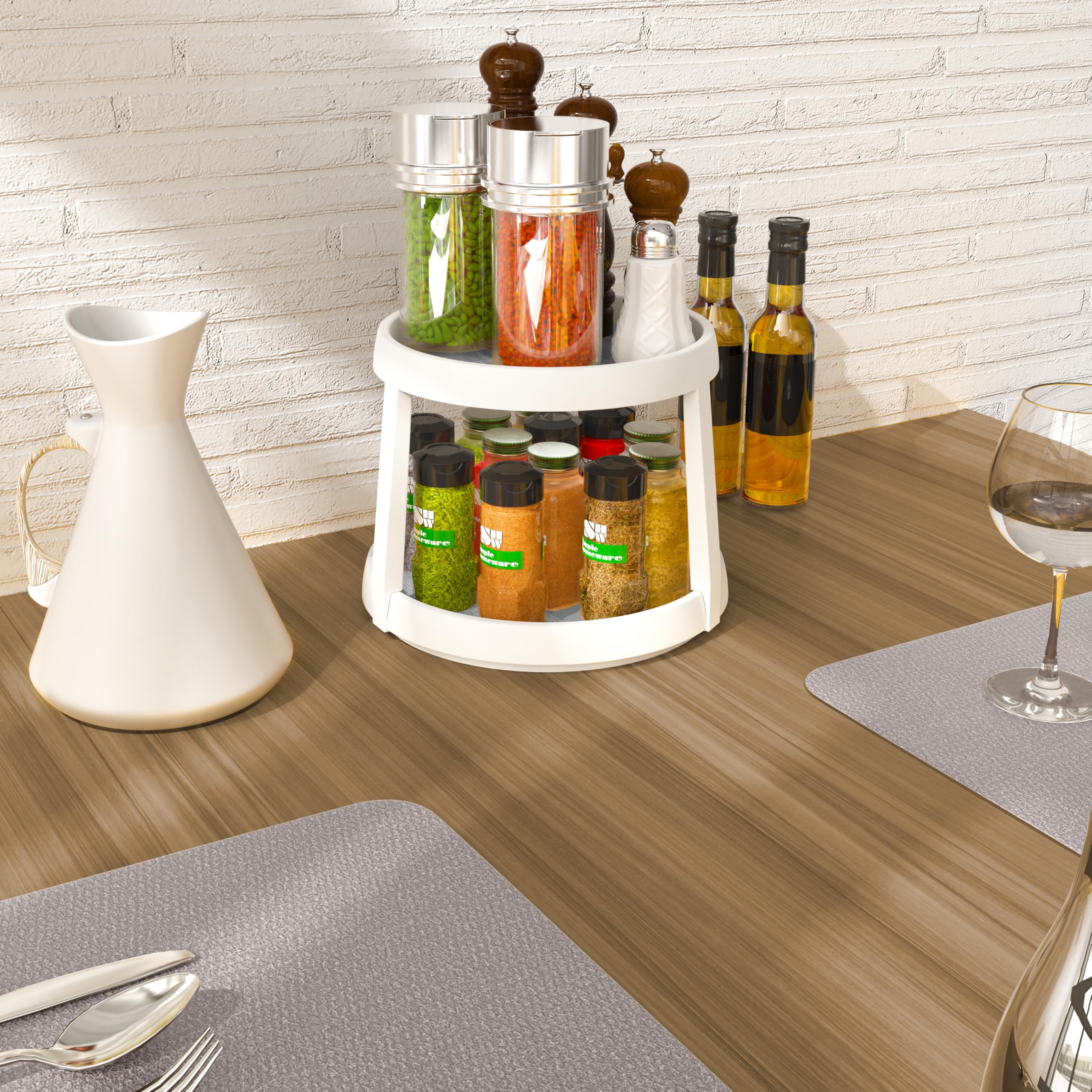 SimpleHouseware 2 Tier Turntable Lazy Susan Spice Organizer
