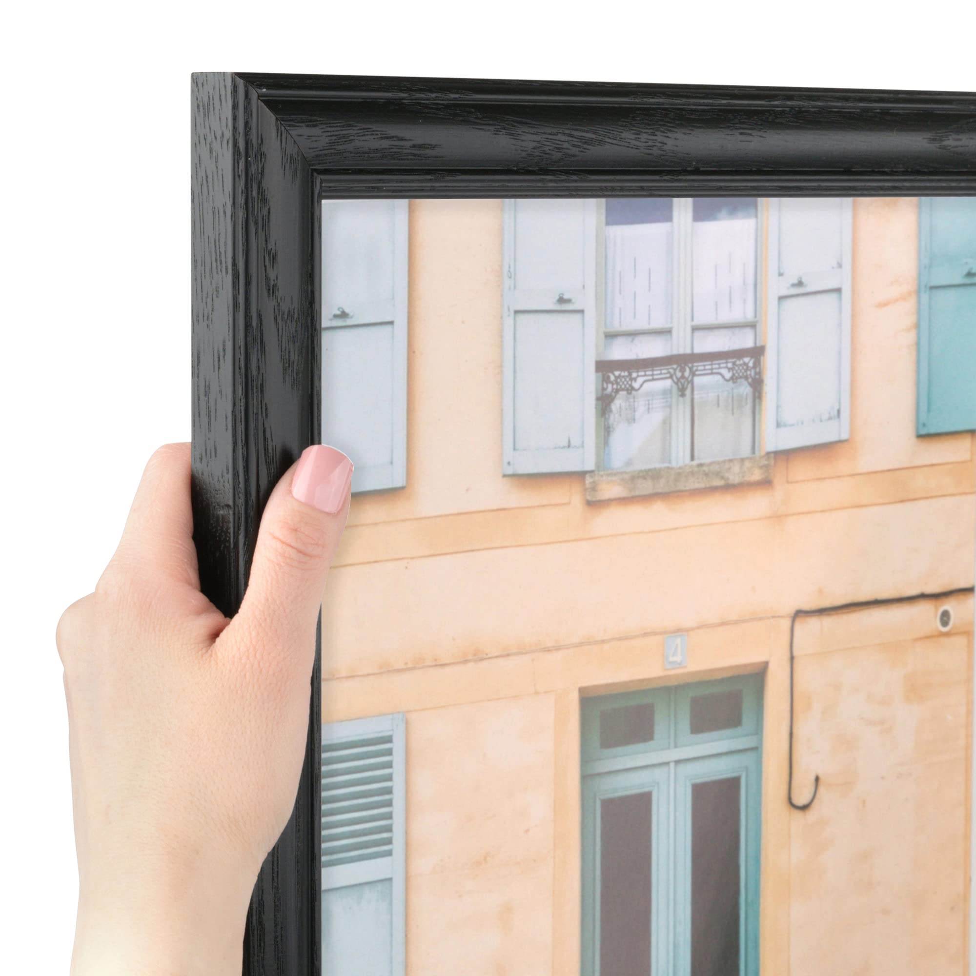 ArtToFrames 15x19 inch Black Stain on Solid Red Oak Wood Picture Frame, 2WOM0066-59504-YBLK-15x19