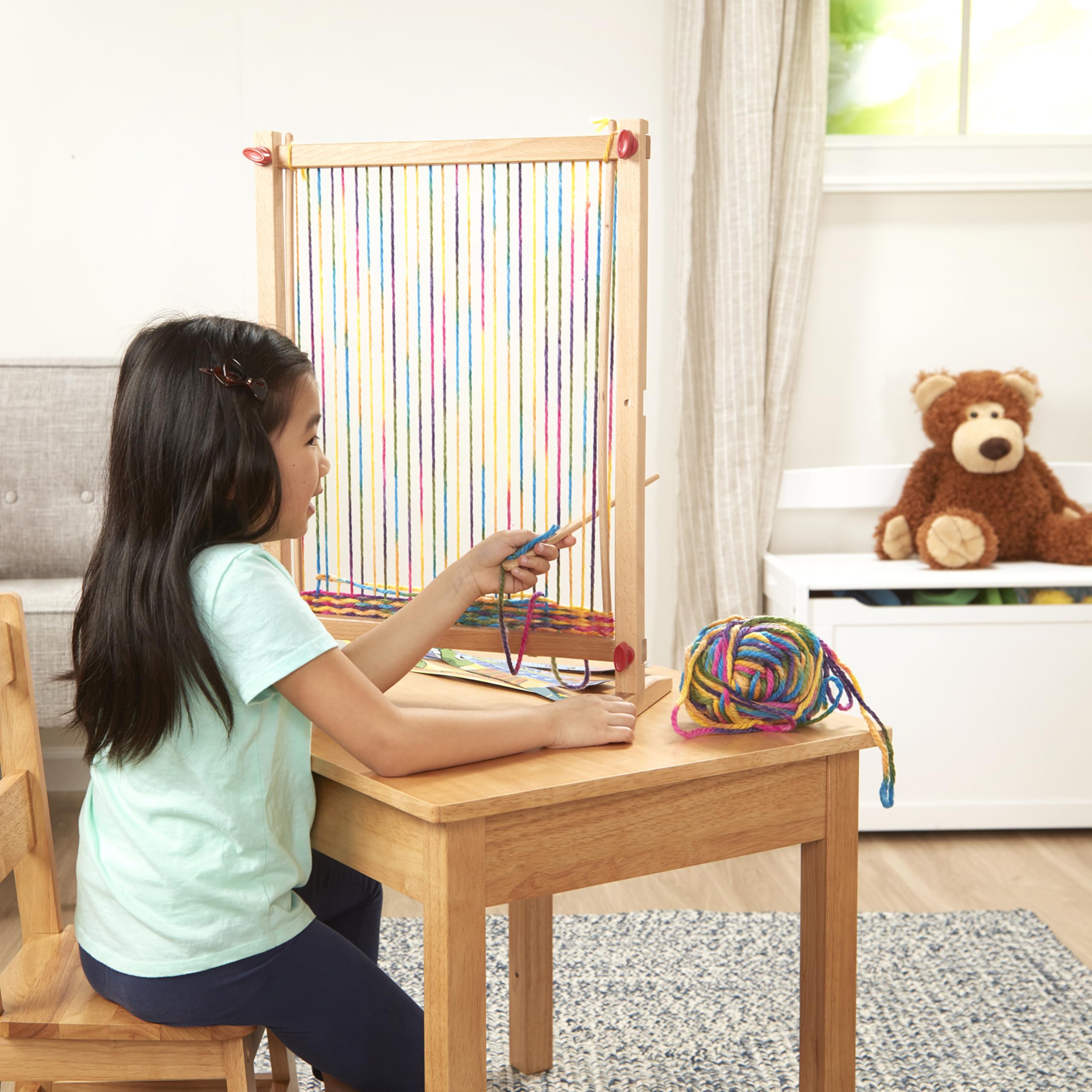 Melissa & Doug Wooden Multi-Craft Weaving Loom (Arts & Crafts, Extra-Large Frame, Frustration-Free Packaging)