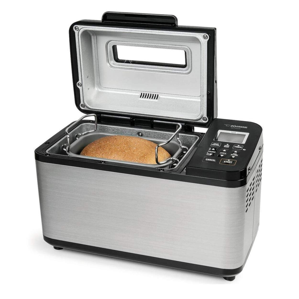 Zojirushi BB-PDC20BA Home Bakery Virtuoso Plus Breadmaker, 2 lb. loaf of bread, Stainless Steel/Black