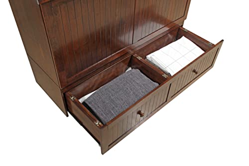 Murphybedz Tuscany Murphy Cabinet Chest Bed with Charging Station 6 Inch, Queen (Tobacco)