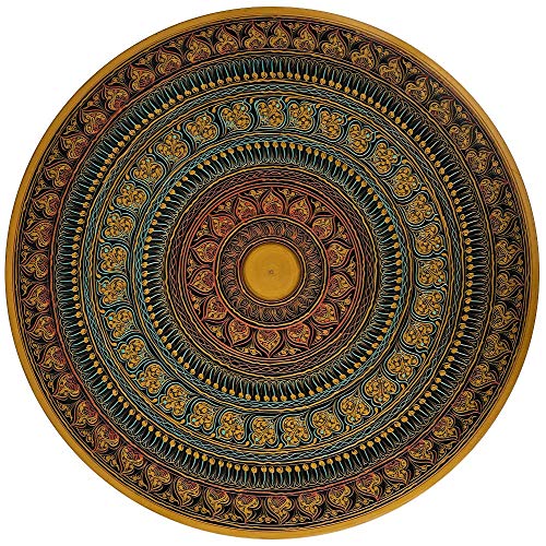 Hand-Crafted Round Side Accent Table for Living Room or End Table for Bedroom by EXCESSORIZE THAT- Boho Blue (19" Tall)