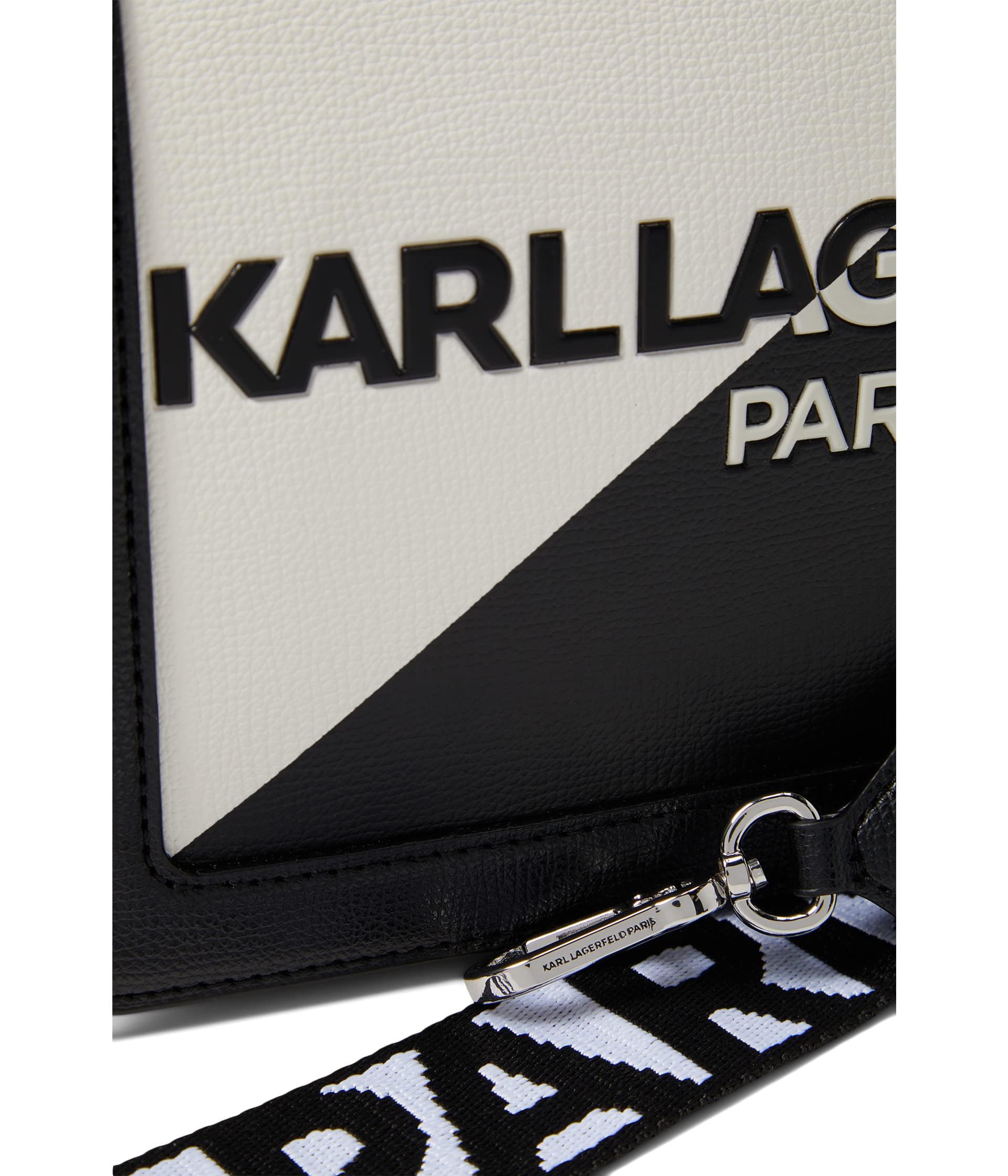 Karl Lagerfeld Paris Simone Logo Crossbody, Black/Black/White