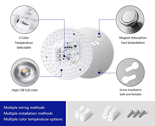 Siomen,Dimmable 7" 36W,120V,3CCT 3500K/5000K/6500K CRI85,LED Light Engine Retrofit Kit,Ceilining Fan Kit,LED Board for Ceilining Flush Light,Round LED Panel Circle Fluorescent Bulb