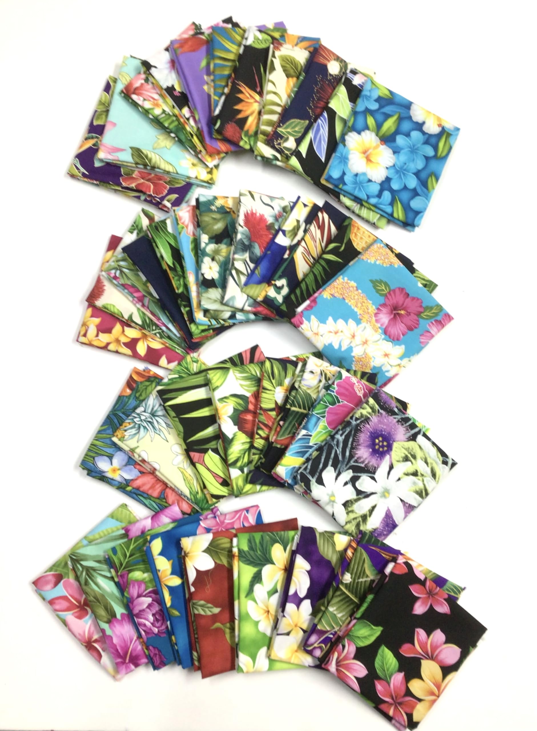 Hawaiian Print Tropical Fat Quarter Bundles 20 Pieces 5 Yards Total No Duplicates