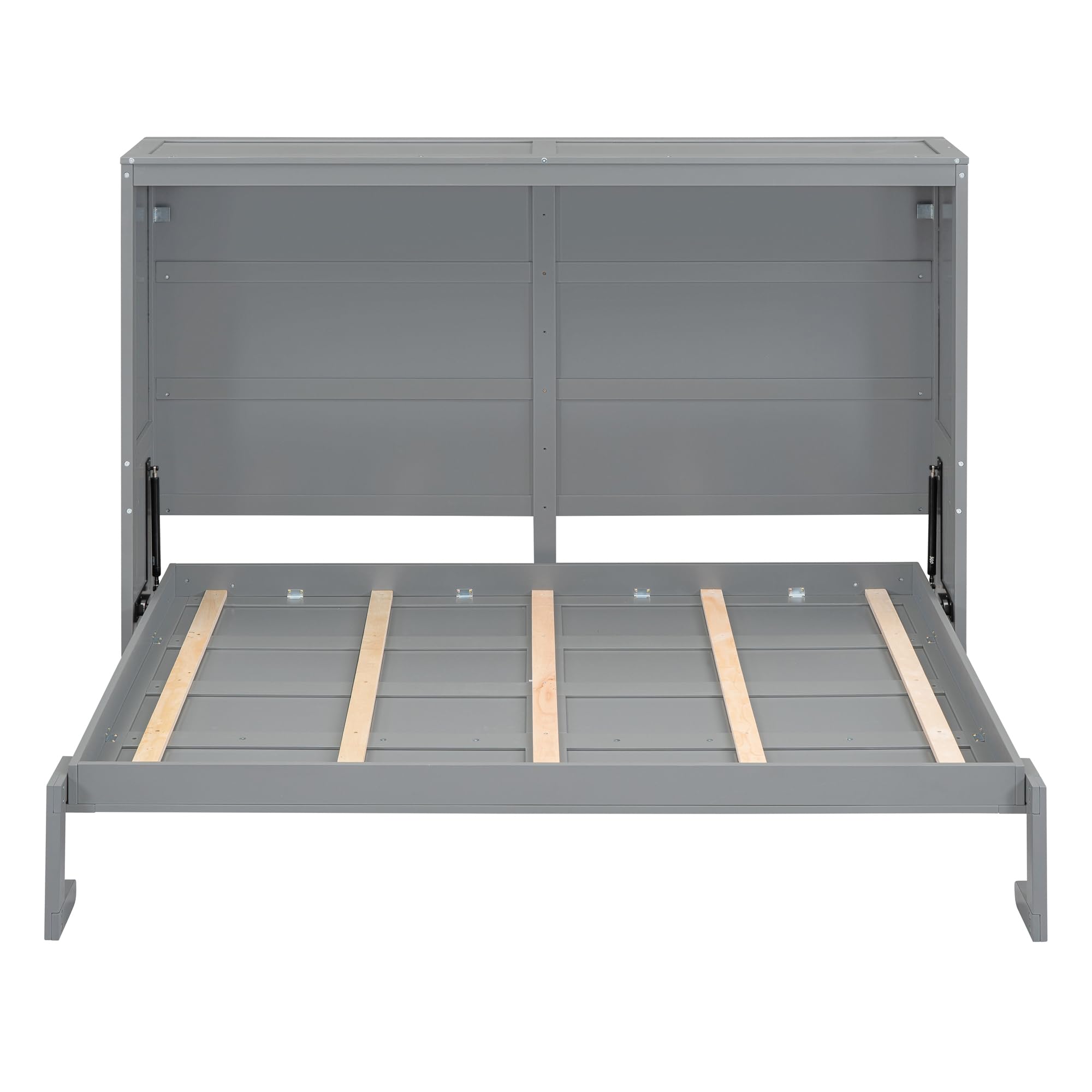 Harper & Bright Designs Full Size Murphy Bed, Wall Bed Full Platform Bed, No Box Spring Needed, Gray