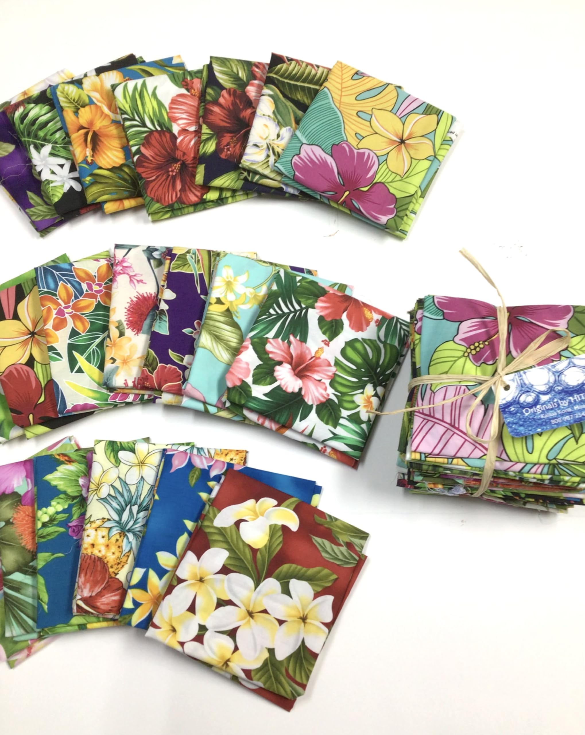 Hawaiian Print Tropical Fat Quarter Bundles 20 Pieces 5 Yards Total No Duplicates