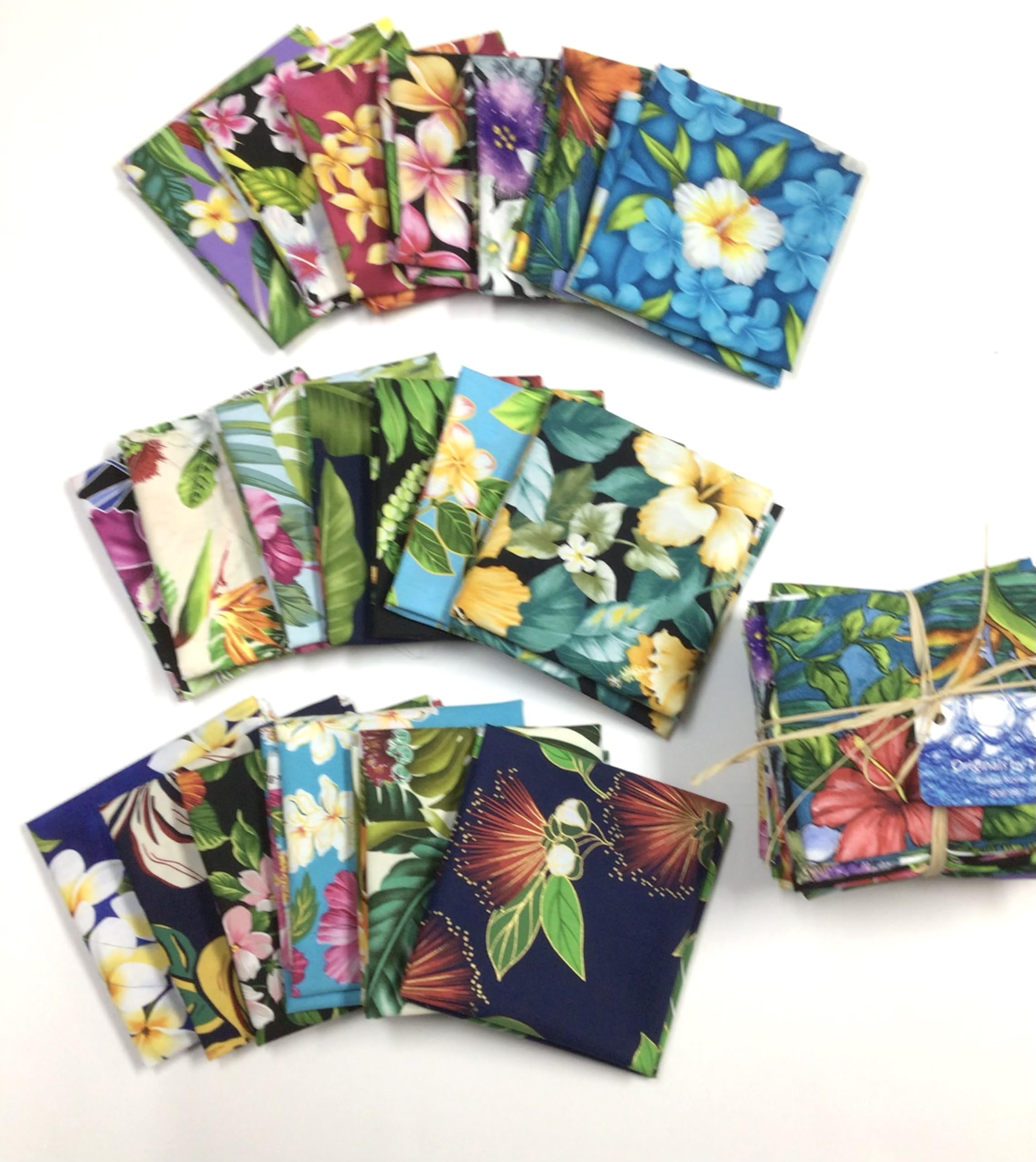 Hawaiian Print Tropical Fat Quarter Bundles 20 Pieces 5 Yards Total No Duplicates