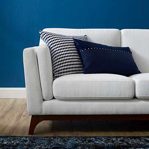 Modway Chance Mid-Century Modern Upholstered Fabric Sofa In White