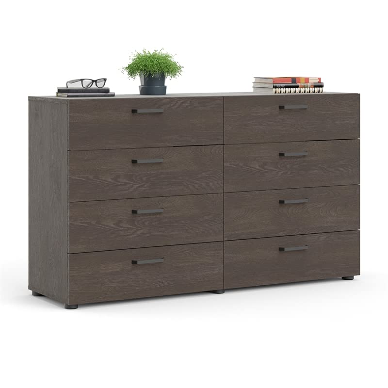 Tvilum Dallas 8 Drawer Double Dresser, Dark Chocolate