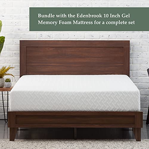 Edenbrook Delta Queen Bed Frame with Headboard – Wood Platform Bed Frame - Wood Slat Support- No Box Spring Needed - Compatible with All Mattress Types - Rustic Mahogany