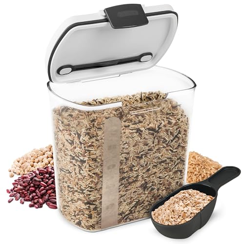PrepWorks PKS-120 Plastic 2.5-Quart ProKeeper Grain Storage Container with Hinged Lid, 1 Piece, Clear