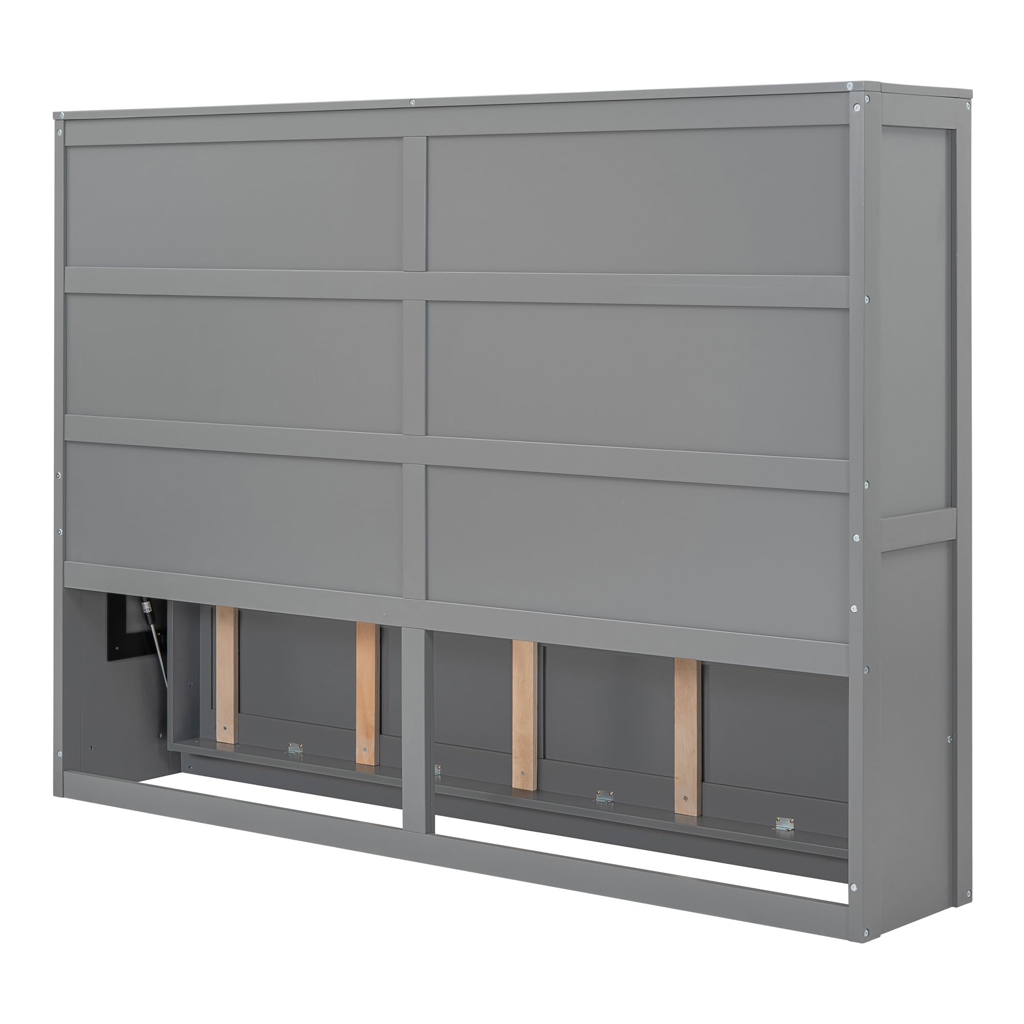 Harper & Bright Designs Full Size Murphy Bed, Wall Bed Full Platform Bed, No Box Spring Needed, Gray