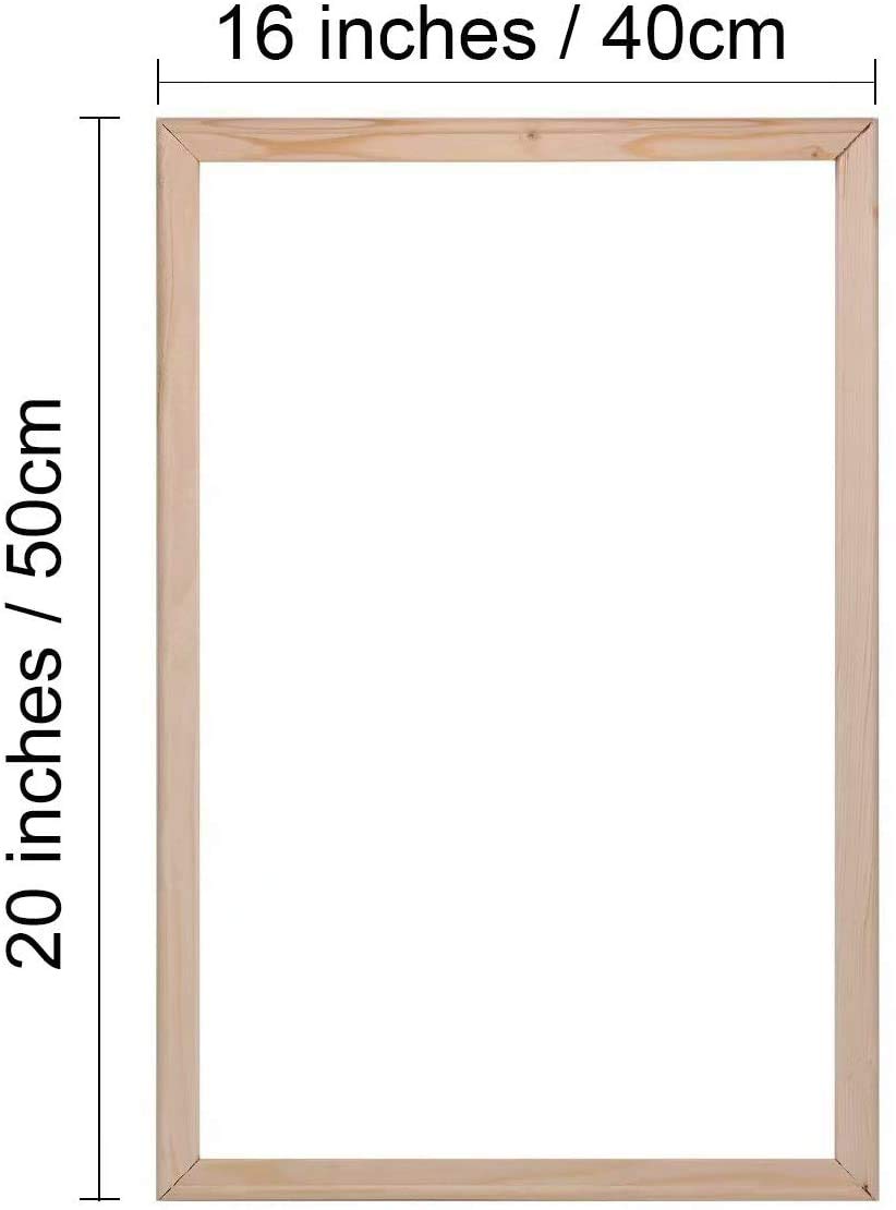 Aksuo 16x20 inch Wooden Frame Canvas Stretcher Bars with Thumb Tacks for Oil Painting and Paint by Numbers (4 Strips) (40x50cm)