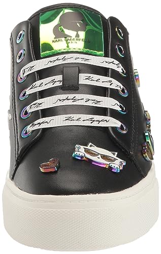 Karl Lagerfeld Paris Cate Shoes β Sneakers for Women with Iconic KLP Pins, Deep Black, 5