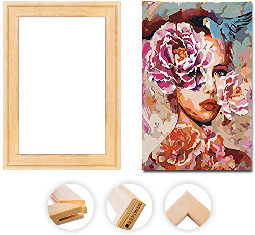 Aksuo 16x20 inch Wooden Frame Canvas Stretcher Bars with Thumb Tacks for Oil Painting and Paint by Numbers (4 Strips) (40x50cm)