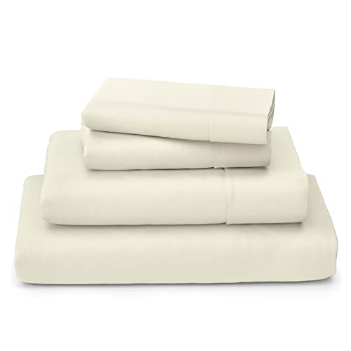 Cosy House Collection Luxury Bamboo Sheets - 4 Piece Bedding Set - Bamboo Viscose Blend - Soft, Breathable, Deep Pocket - 1 Fitted Sheet, 1 Flat, 2 Pillow Cases - Full, Cream
